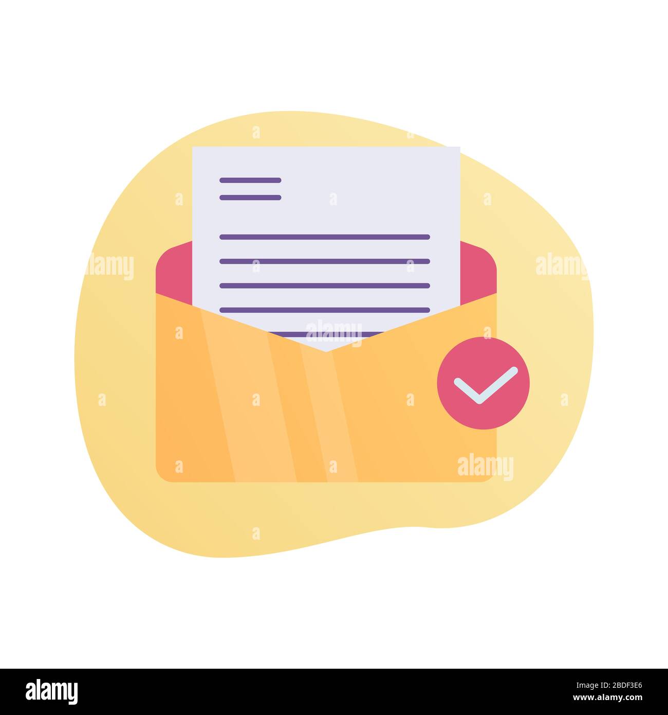 email inbox checklist icon with modern color full and fluid shape wave ...