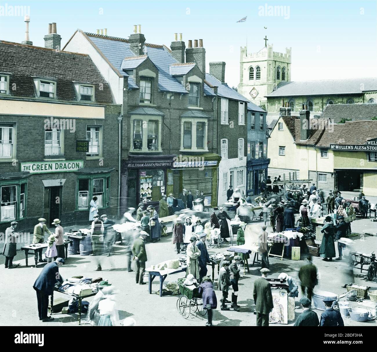 Waltham Abbey, Market Square 1921 Stock Photo - Alamy