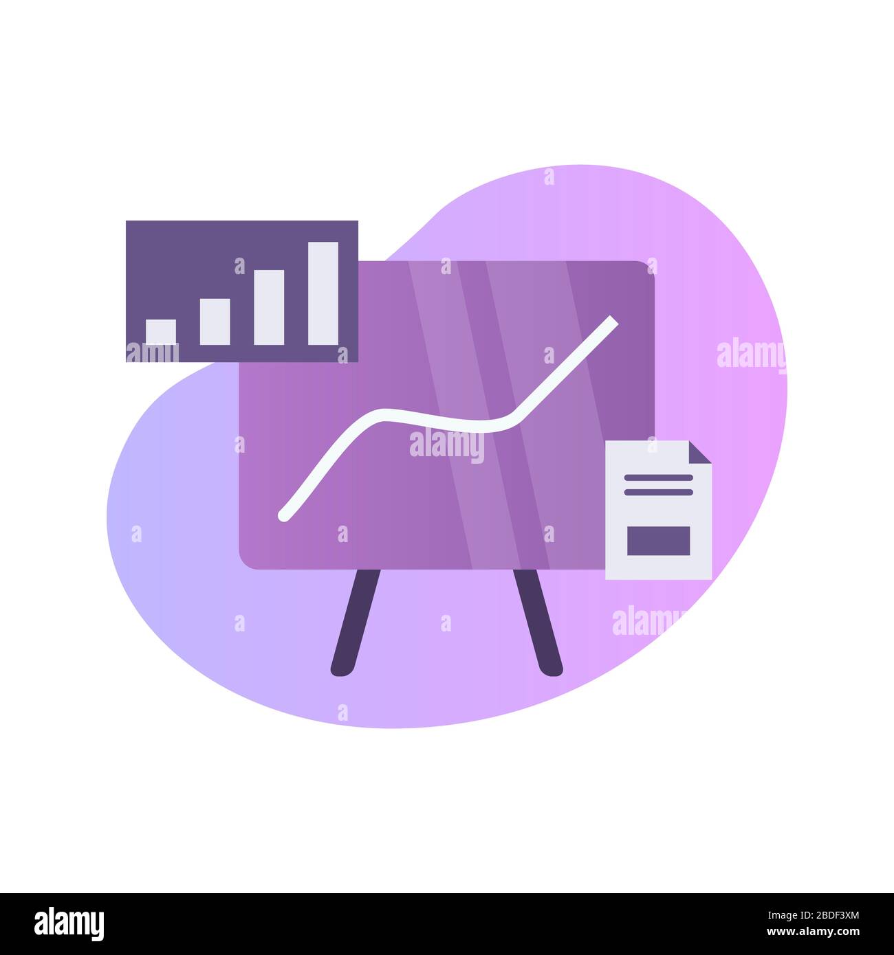 business presentation icon with modern color full and fluid shape wave ...