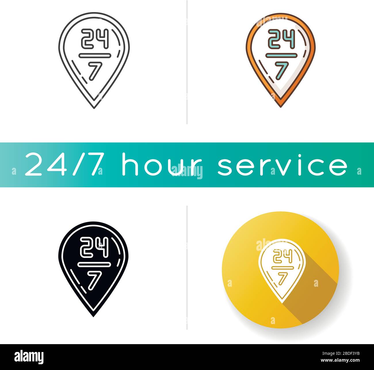 24 7 delivery icon. Twenty four seven hours shipping. GPS sign with ...