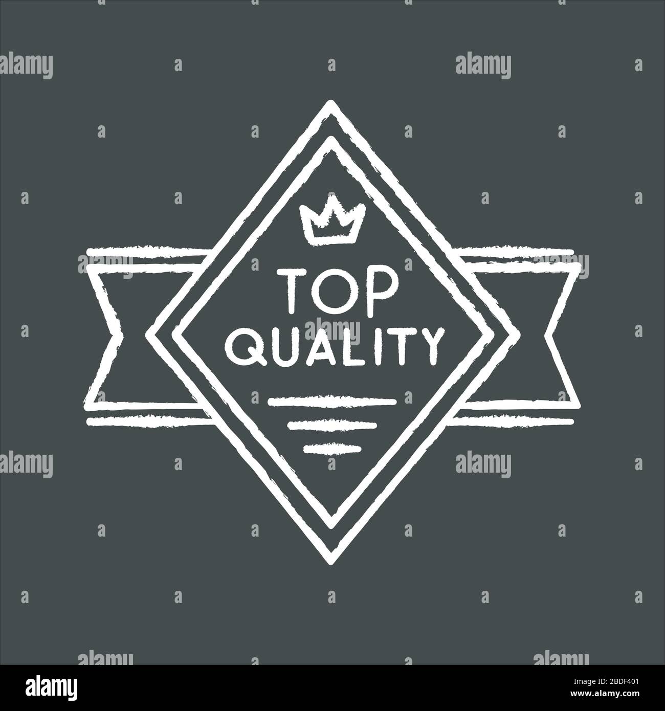 Top quality chalk white icon on black background. Premium product and ...