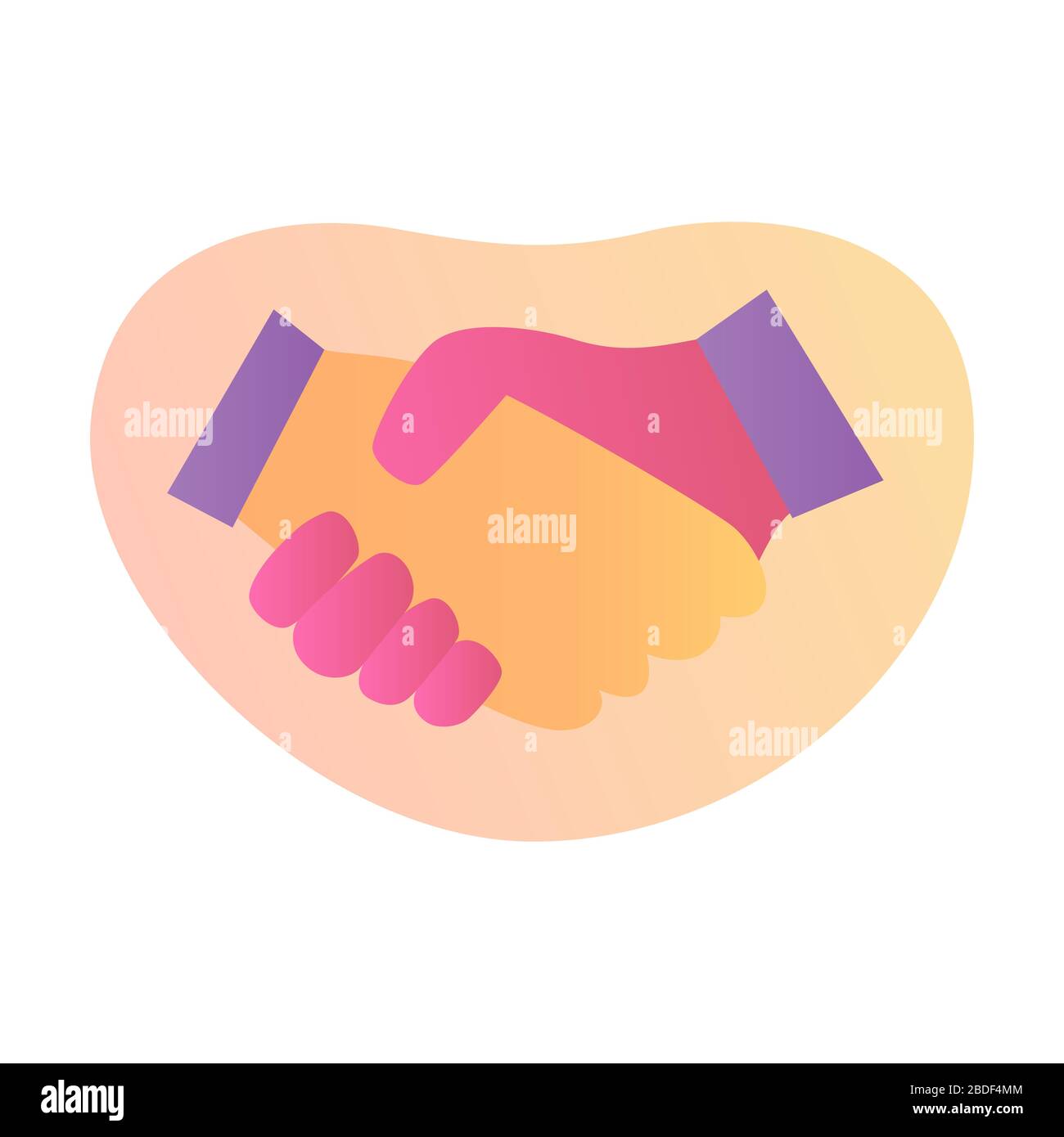 business handshake agreement icon with modern color full and fluid ...