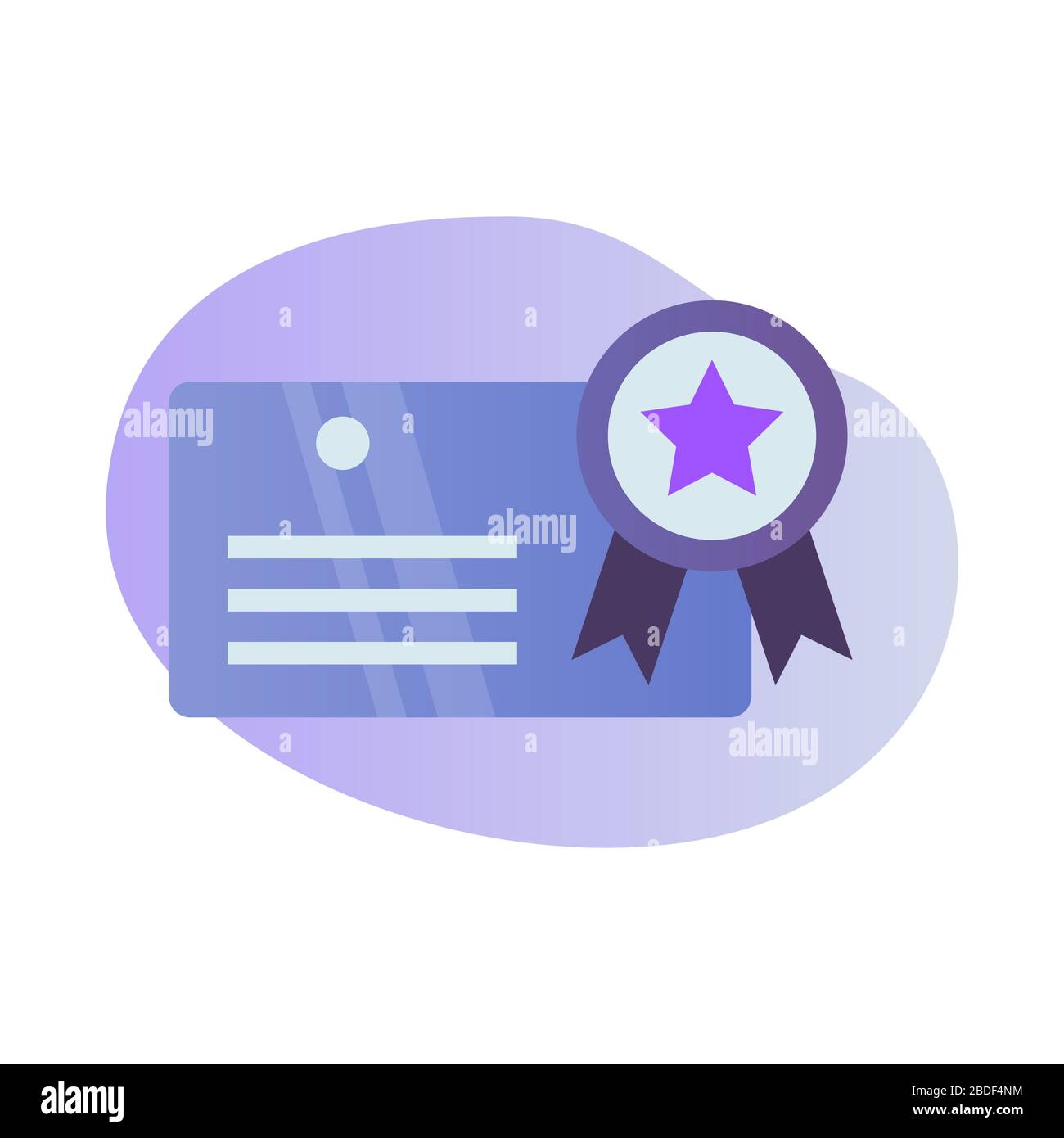 business certificate or certification icon with modern color full and ...