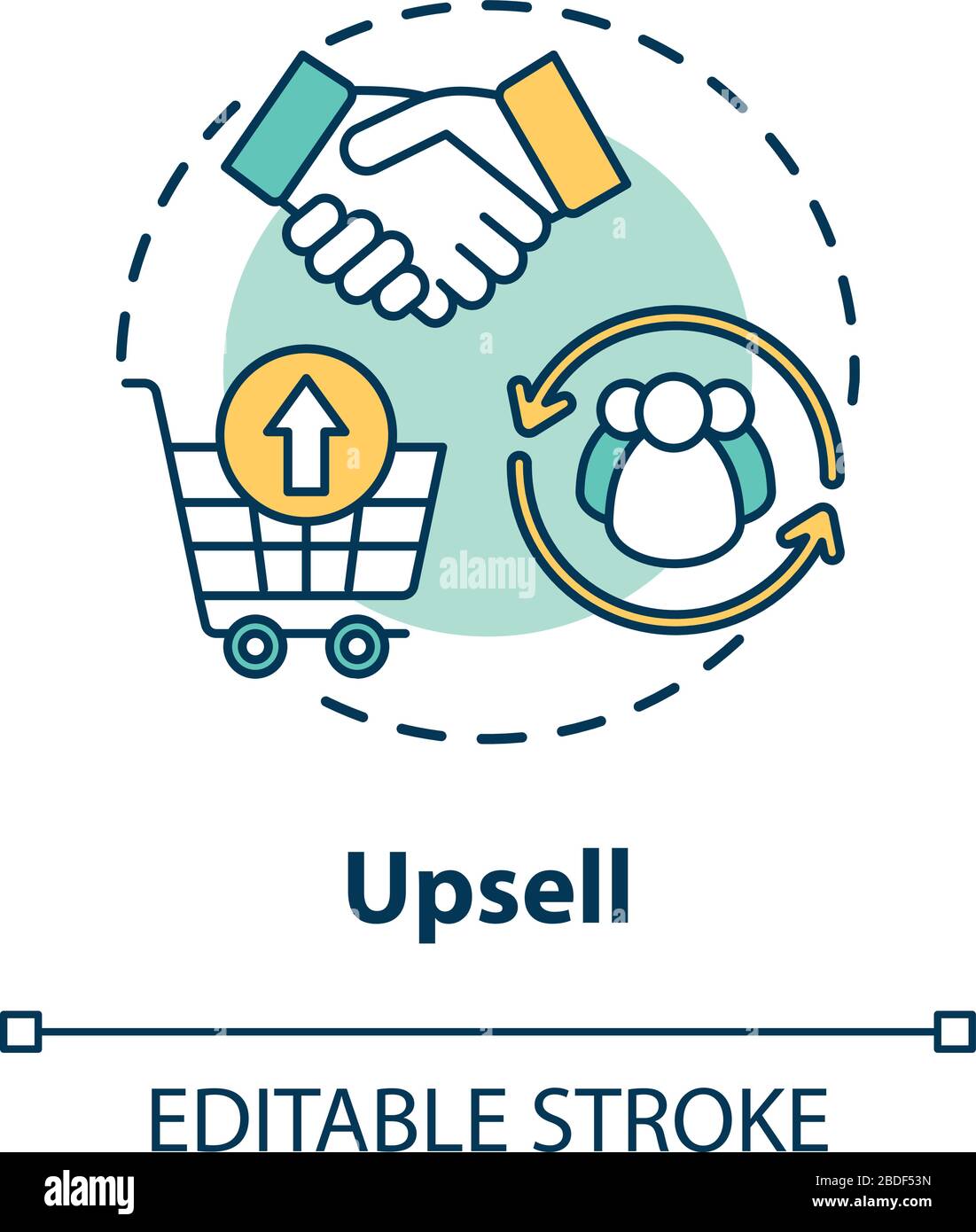 Upsell concept icon. Increasing products commercial value, sales profit ...
