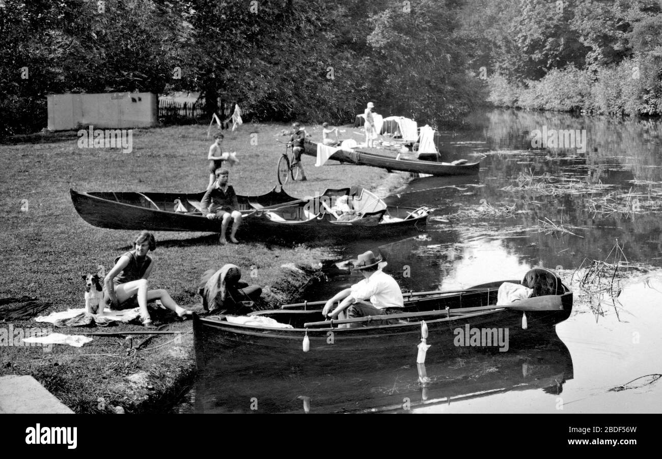 Cookham, Boating 1925 Stock Photo - Alamy