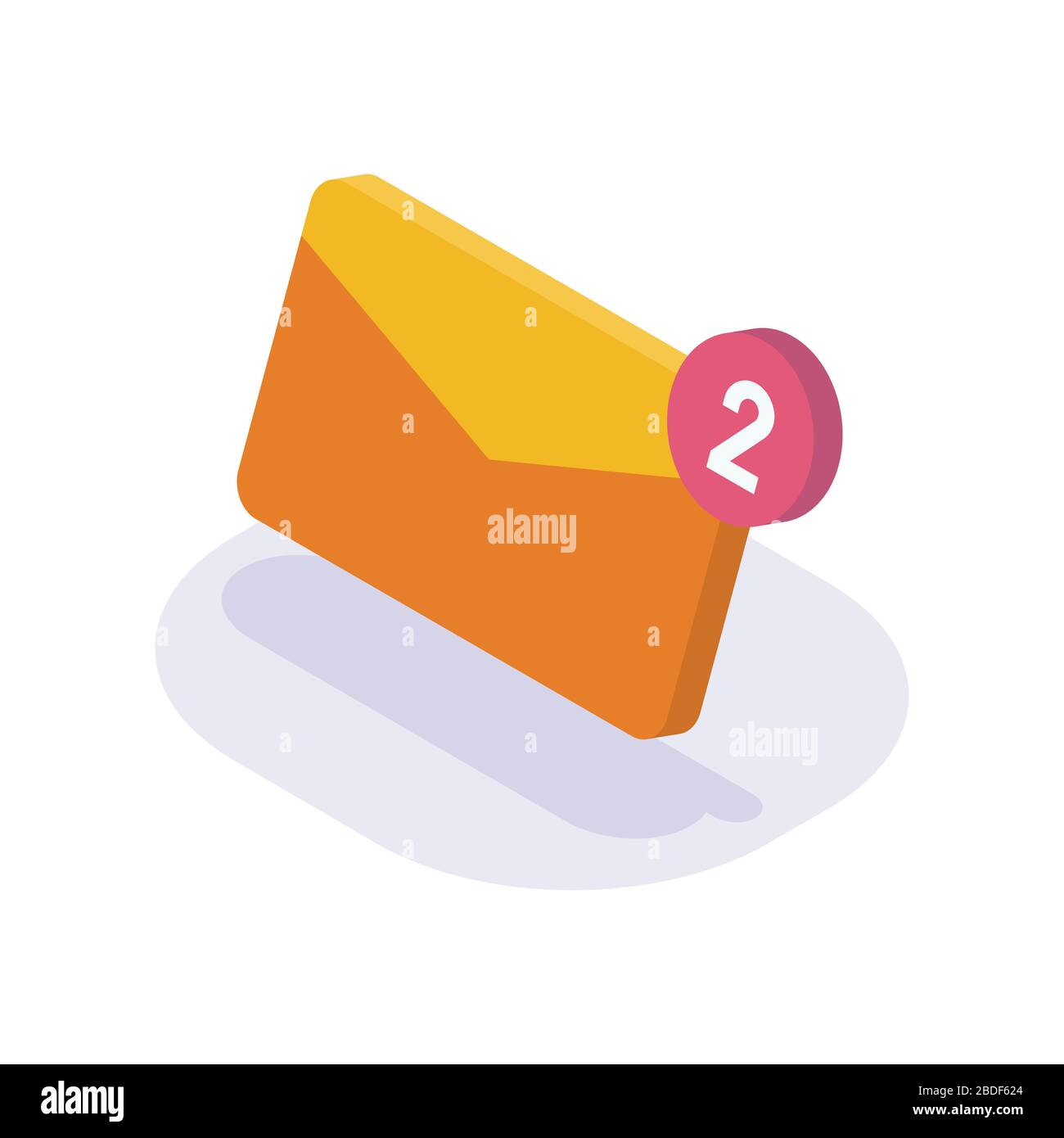 email envelope with notification isometric icon with modern flat style ...
