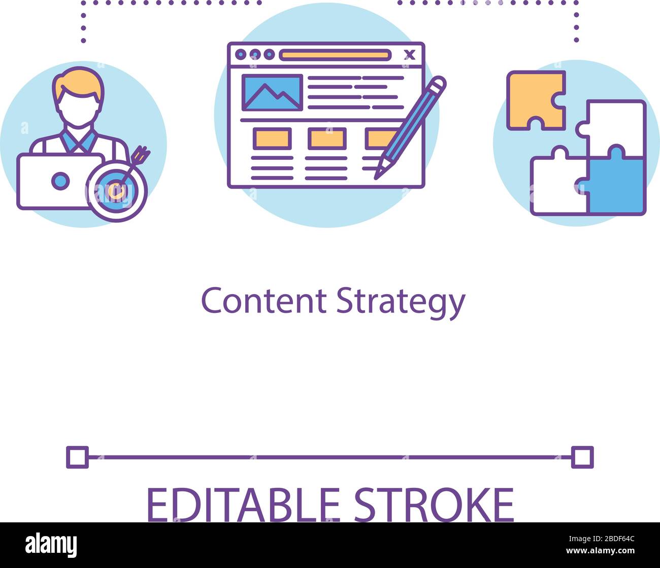 Content strategy concept icon. CRM model choice idea thin line ...