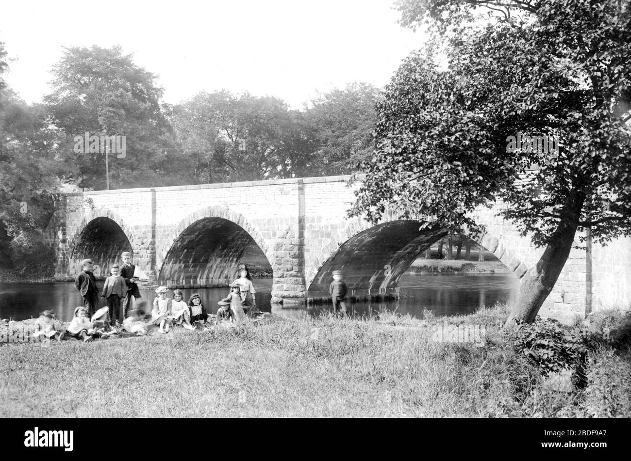 Clitheroe, Brungerley Bridge 1894 Stock Photo - Alamy