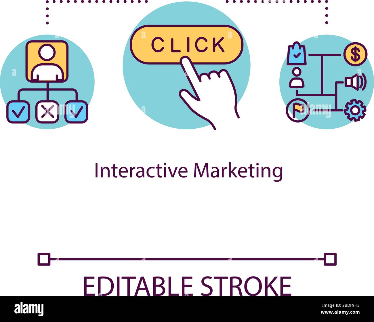 Interactive marketing concept icon. Customer behavior analysis idea ...