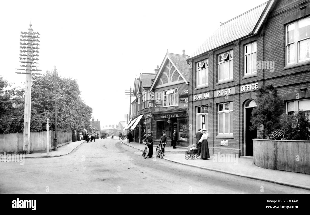 Cobham, the Post Office 1911 Stock Photo - Alamy