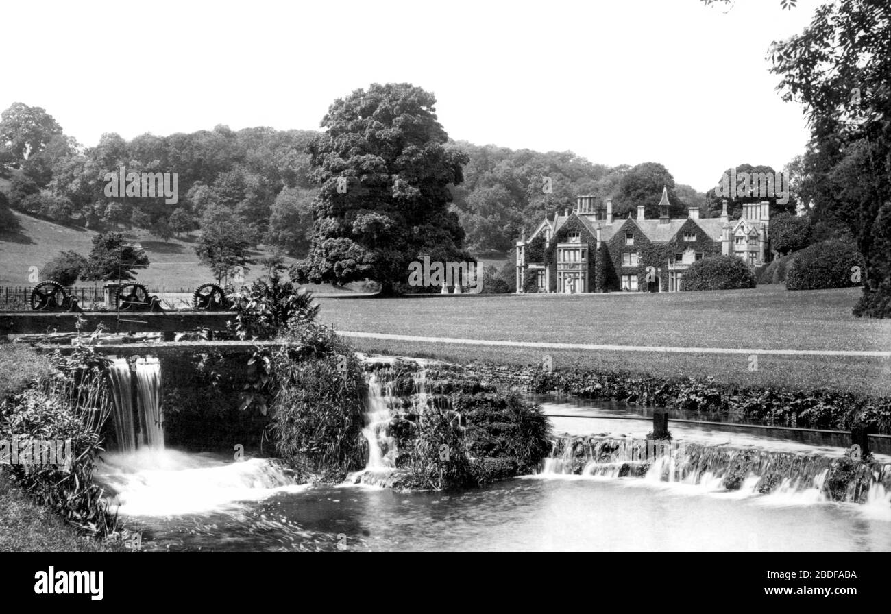 Castle Combe, Manor House and Weir 1907 Stock Photo - Alamy