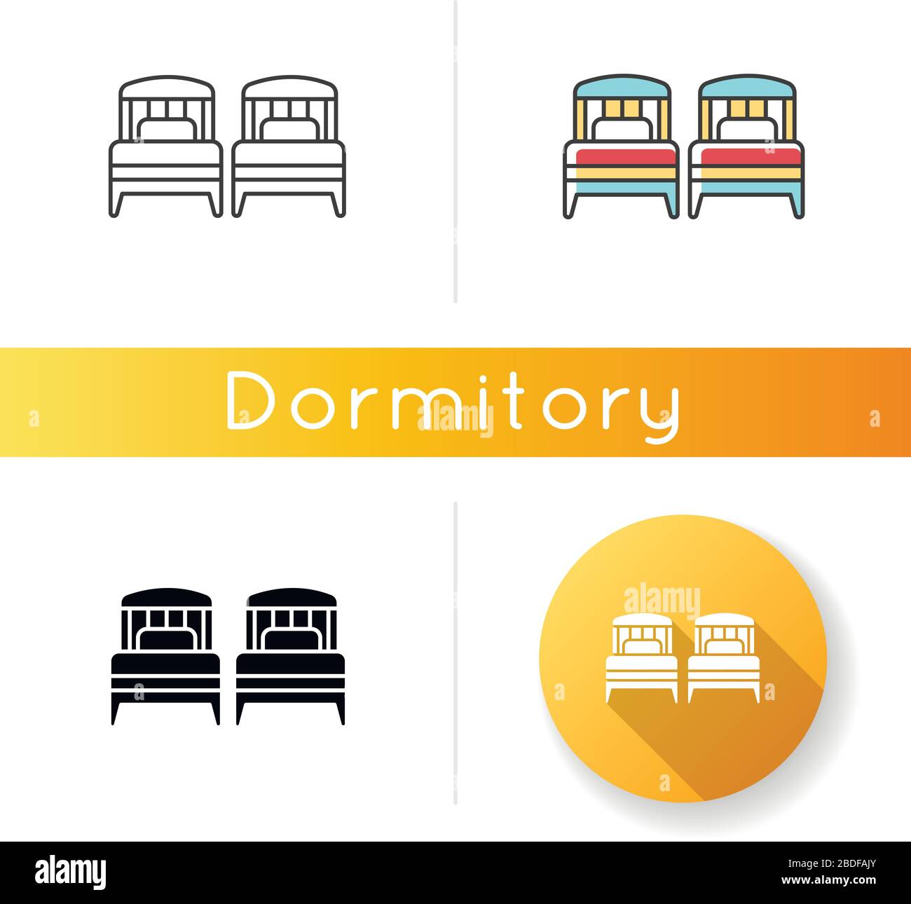 College dorm room beds Stock Vector Images - Alamy