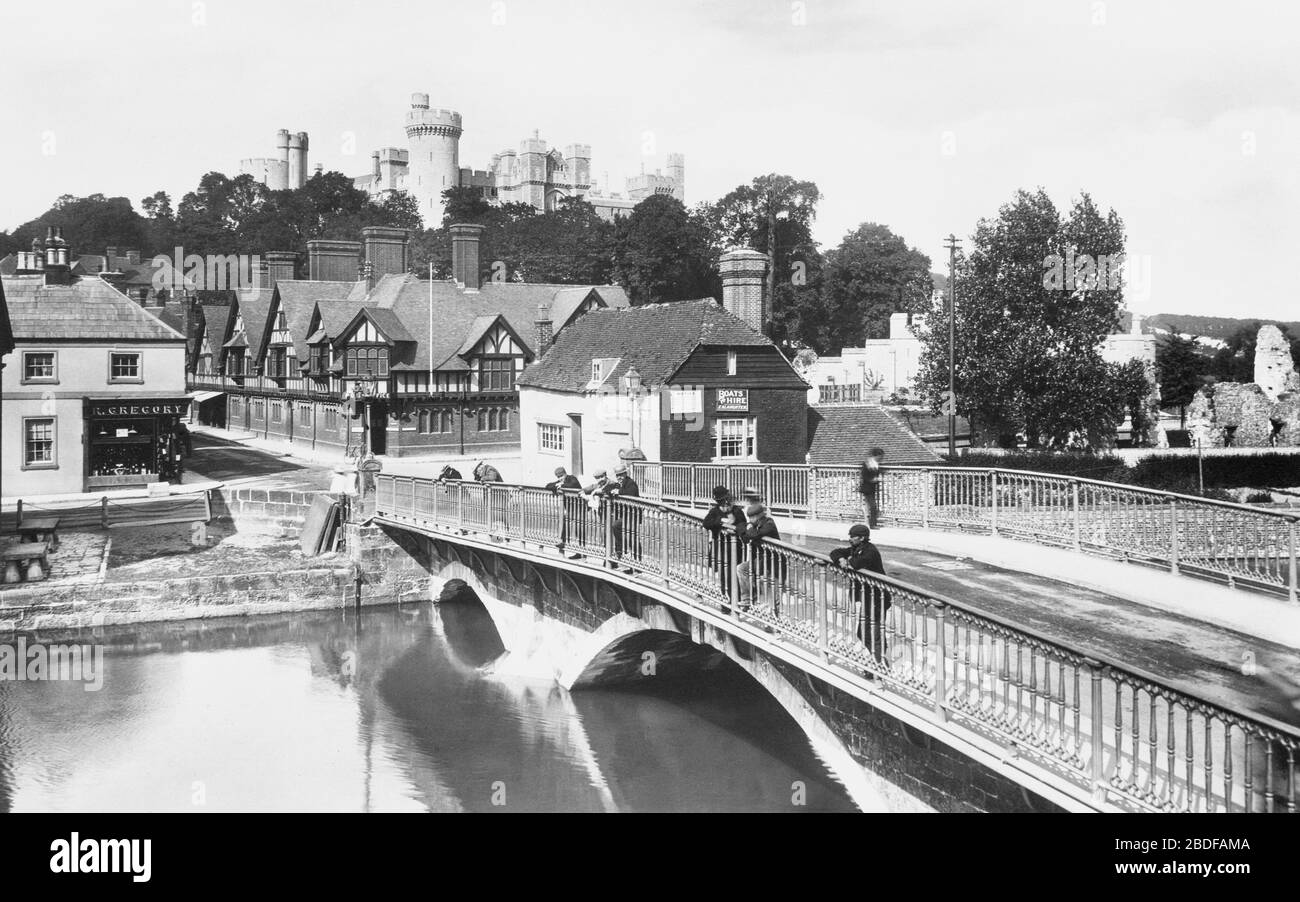 Arundel, Castle and Bridge 1902 Stock Photo - Alamy