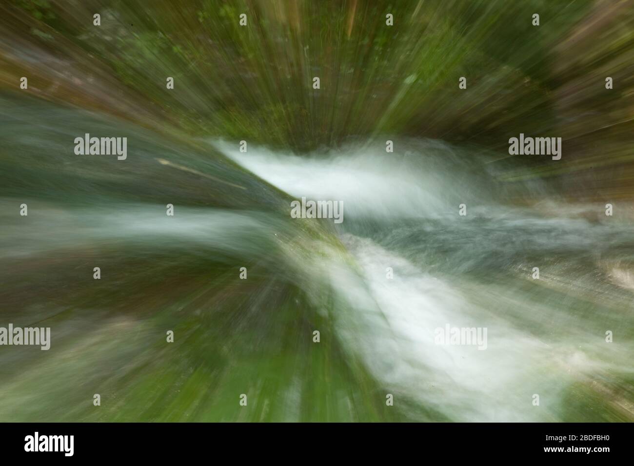 Abstraction of stream and bushes with movement Stock Photo - Alamy