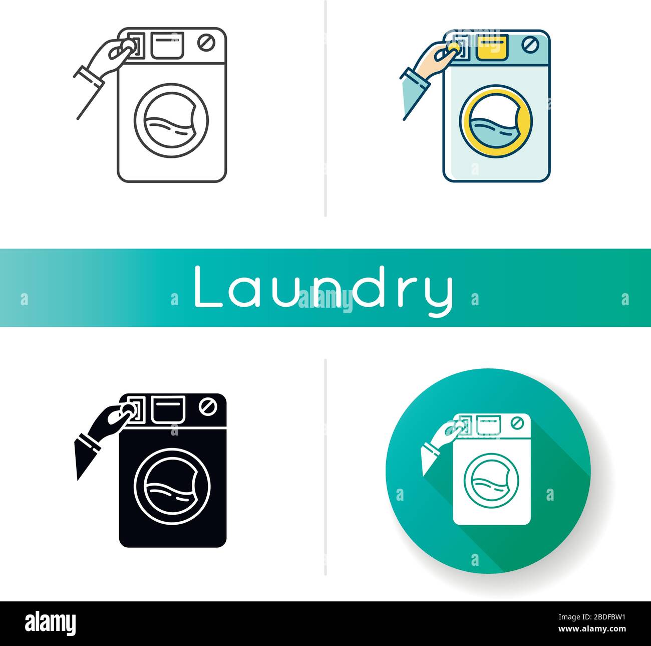 Self-service laundry icon. Laundromat, washateria, commercial washer ...