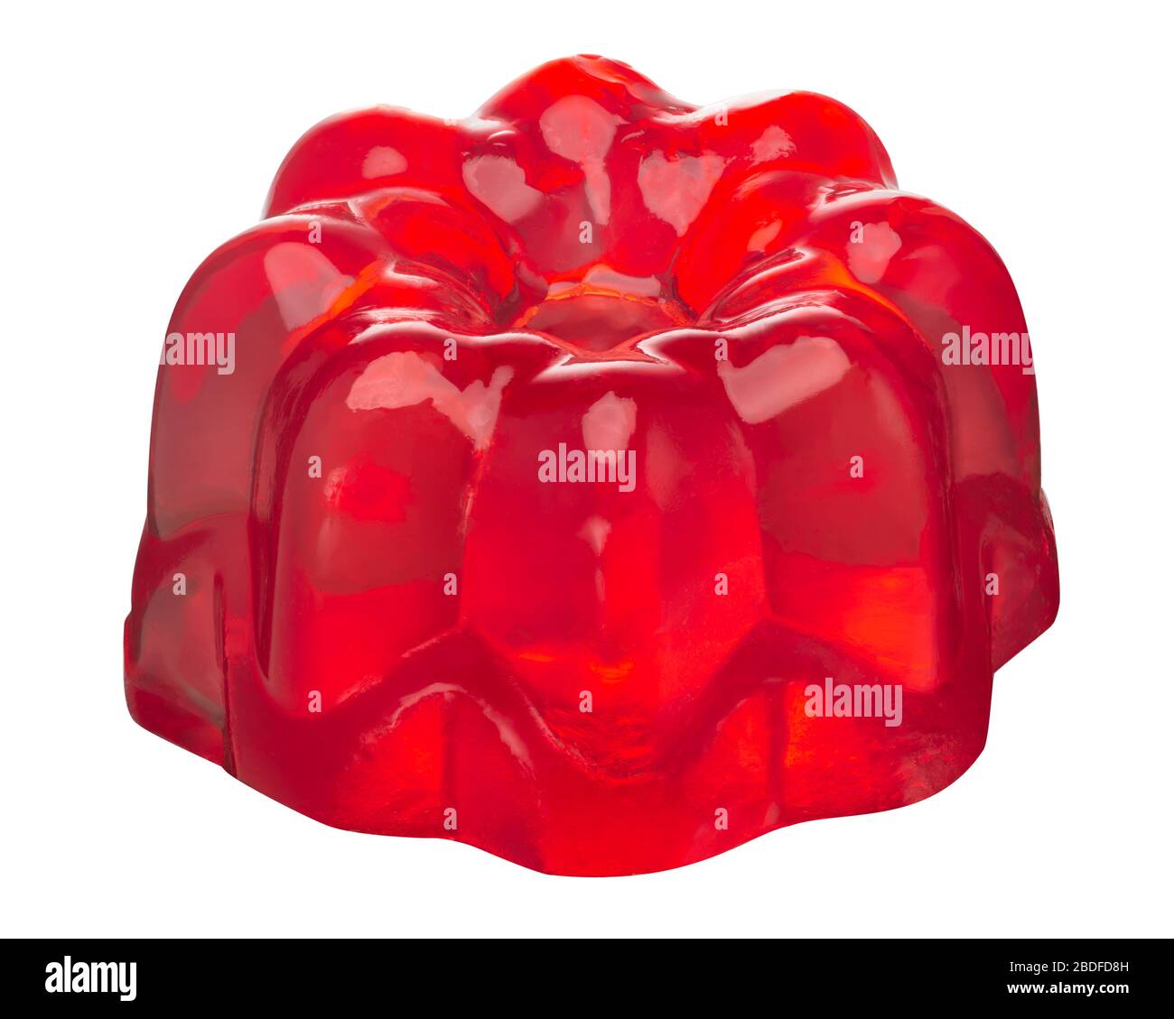 Red jelly, molded, isolated on white Stock Photo - Alamy