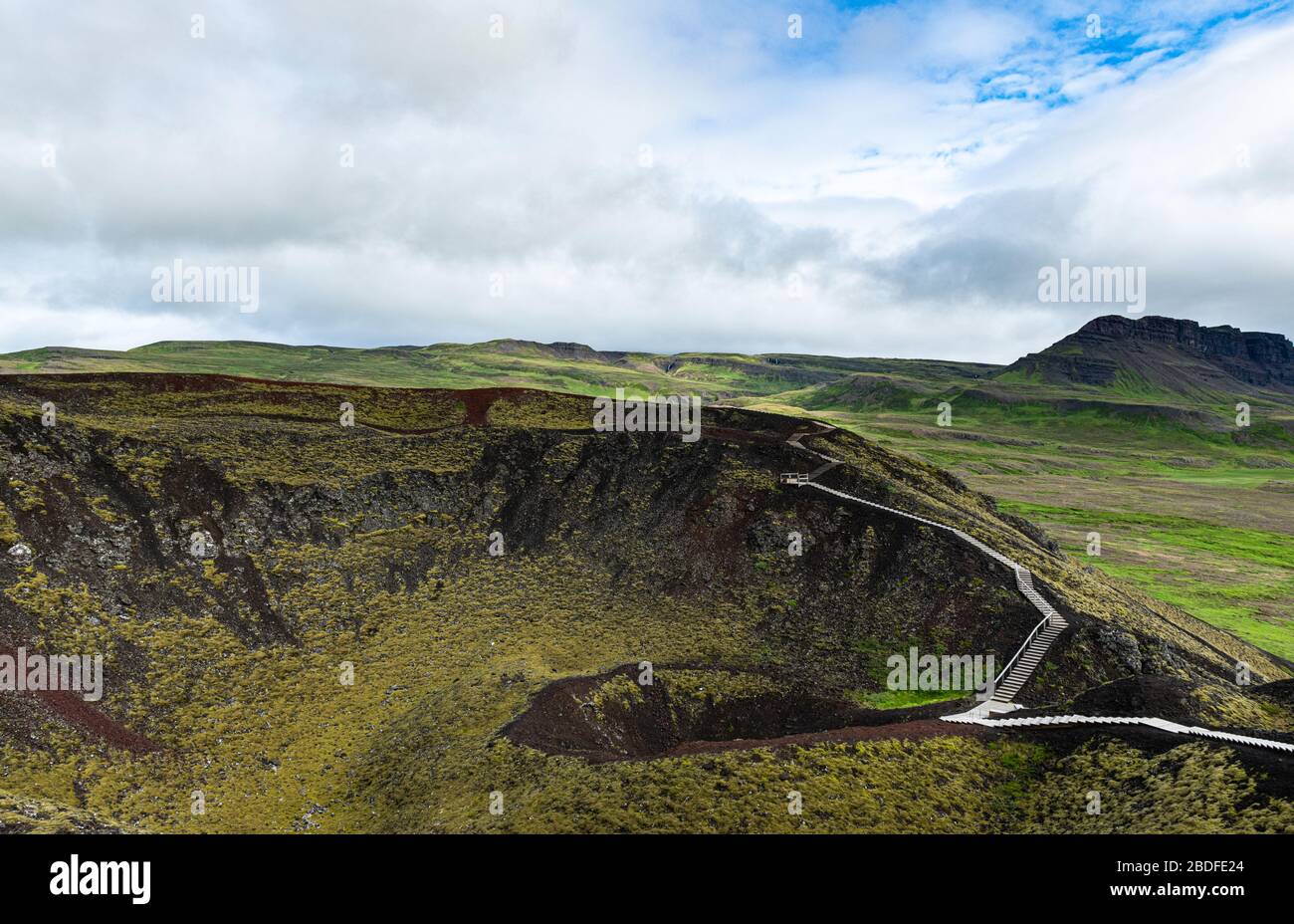 Grabrok Crater in the western region of Iceland Stock Photo - Alamy