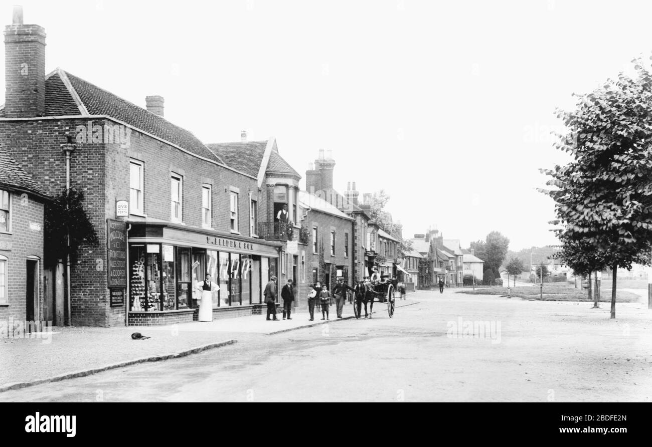 Stevenage, High Street and Green 1899 Stock Photo - Alamy