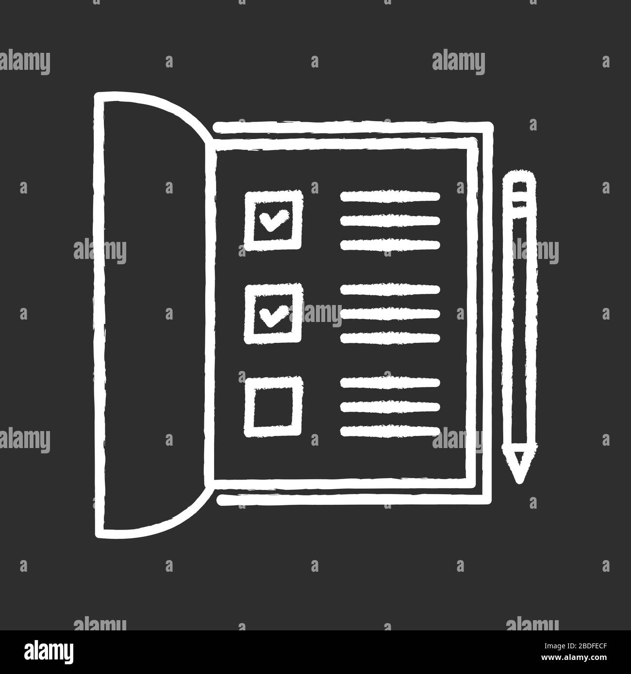 Chalkboard drawing check list concept Stock Vector Images - Alamy