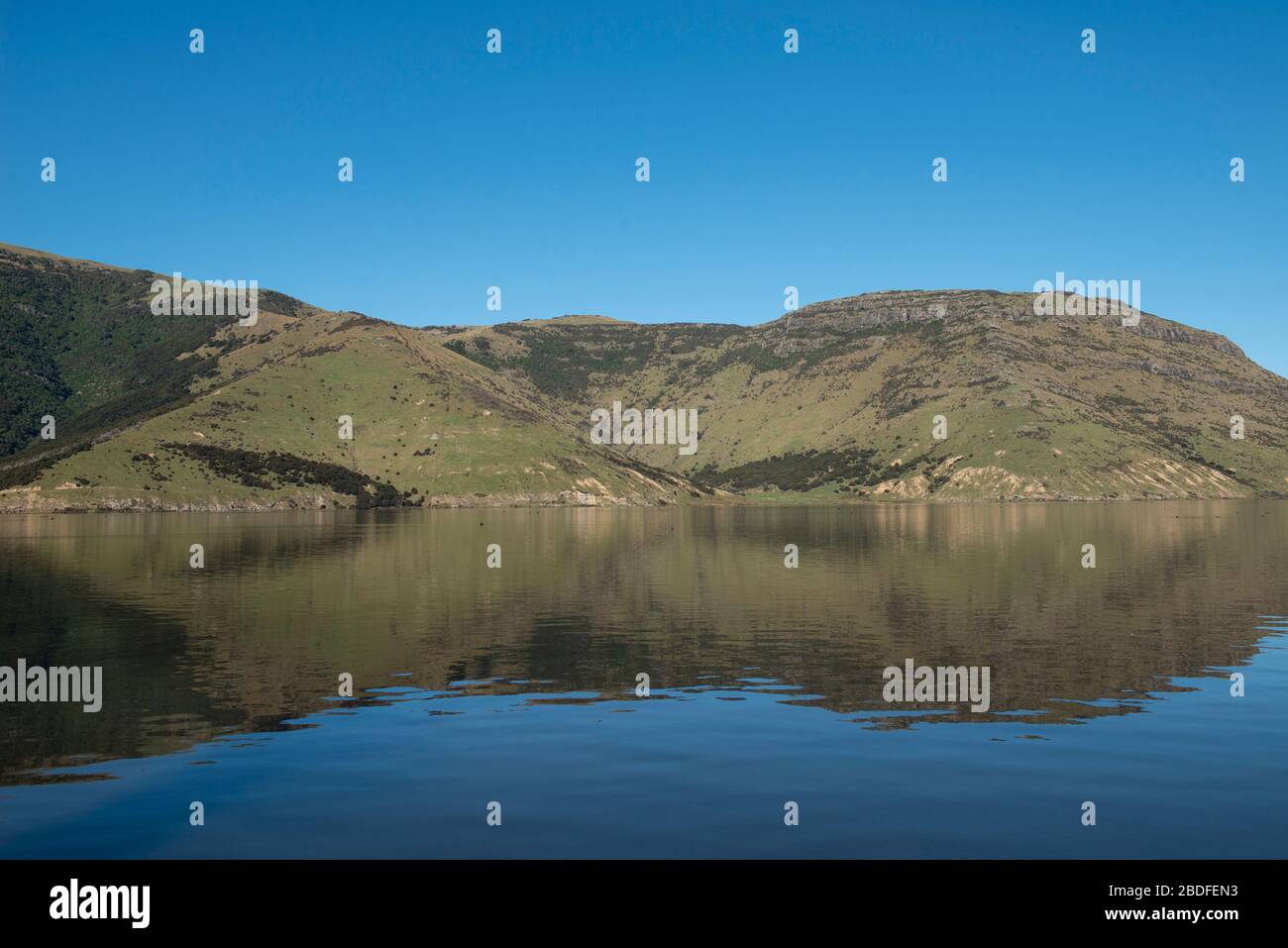 Lake Forsyth, Little River, Canterbury, South Island, New Zealand Stock ...