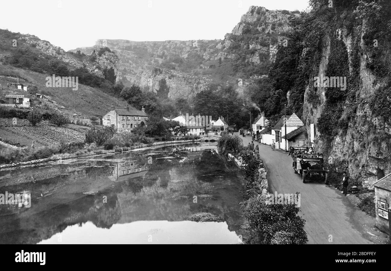 Cheddar, Cliff Road and Lake 1925 Stock Photo - Alamy