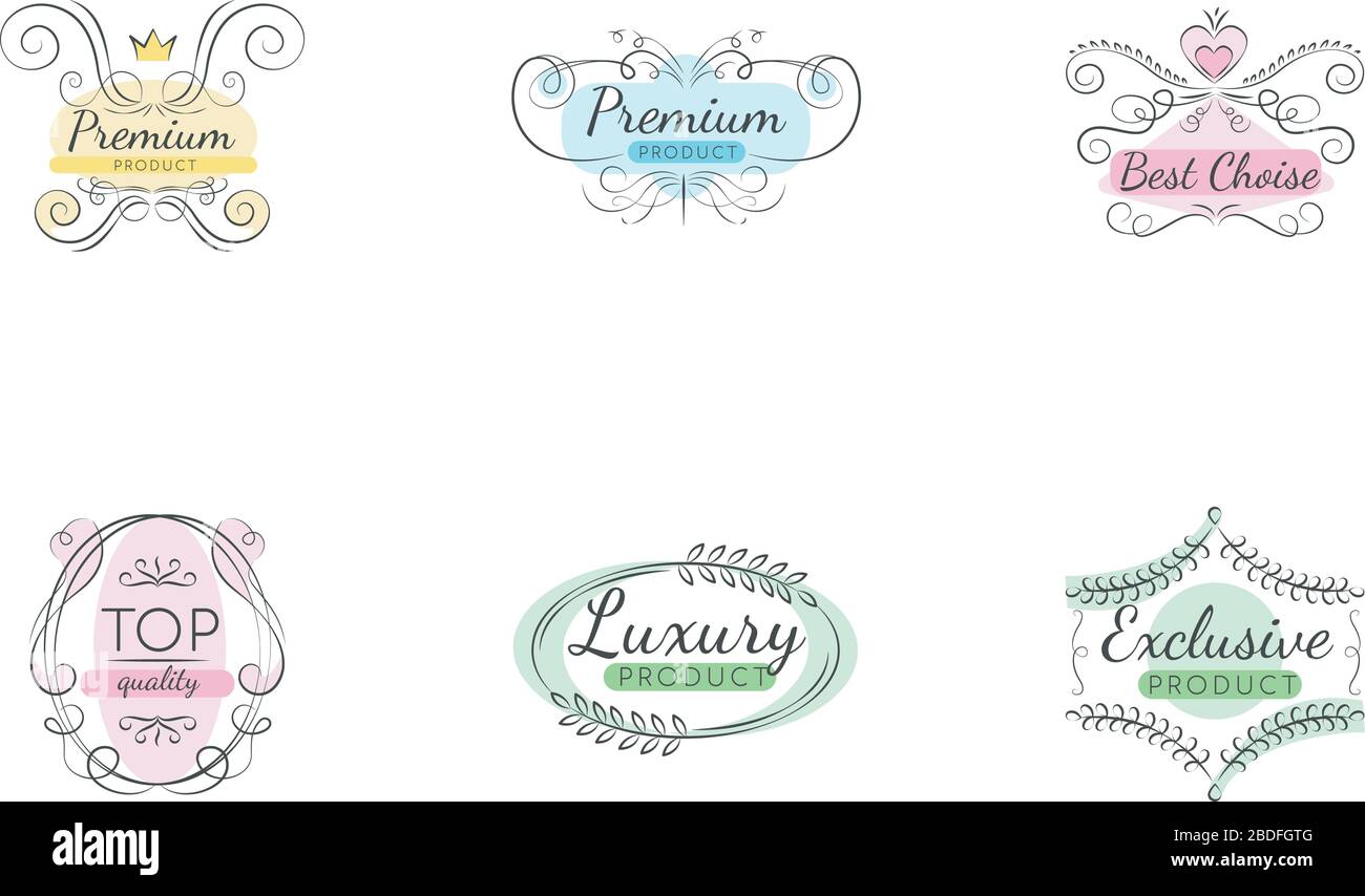 Luxury goods sign logo Stock Vector Images - Alamy