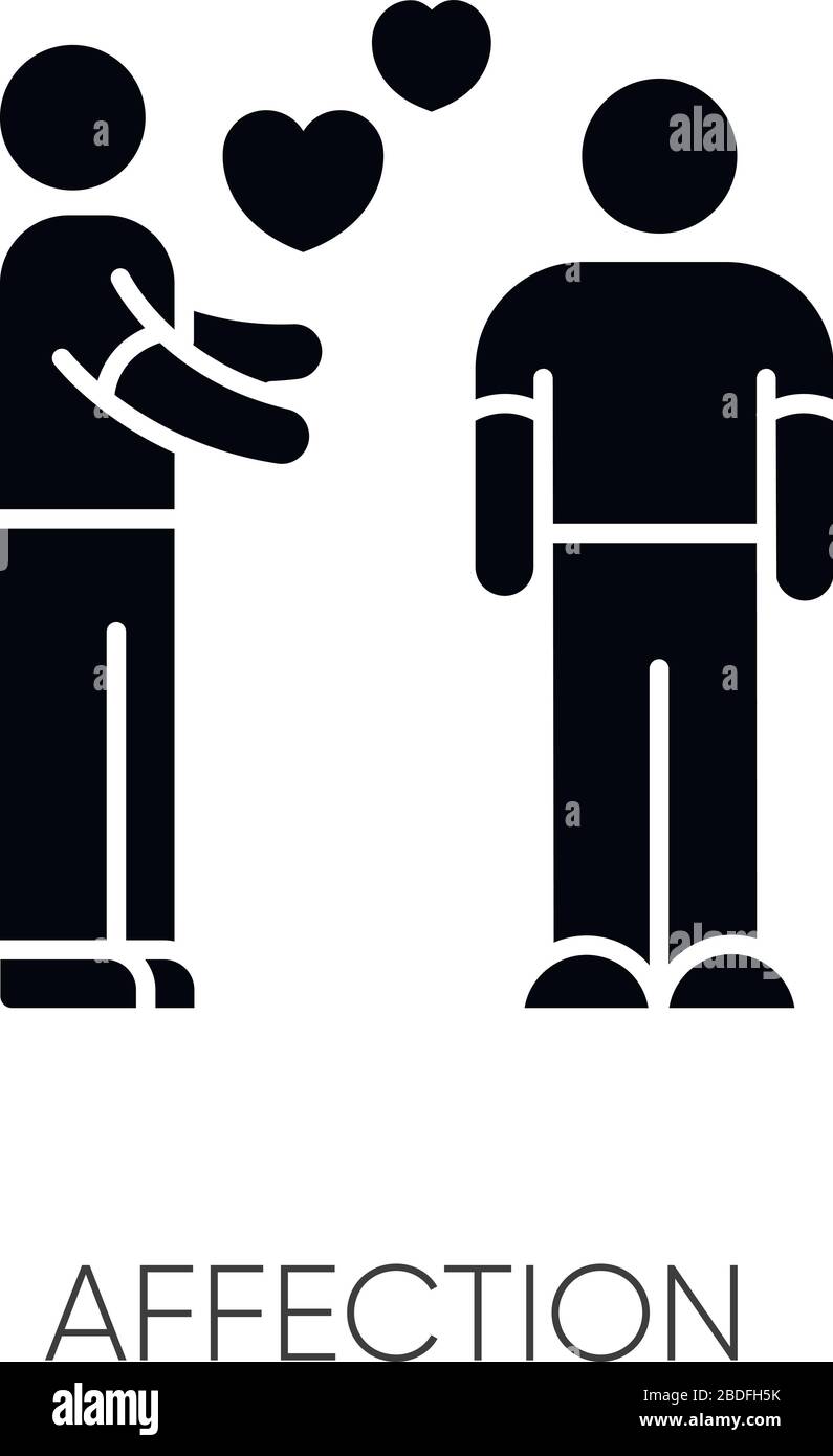 Affection black glyph icon. Romantic feelings, love, amorous ...