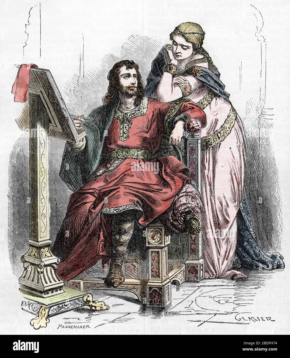 Portrait d'Eginhard (Einhard, Einhart, Einard, 775-840) historien de l ...