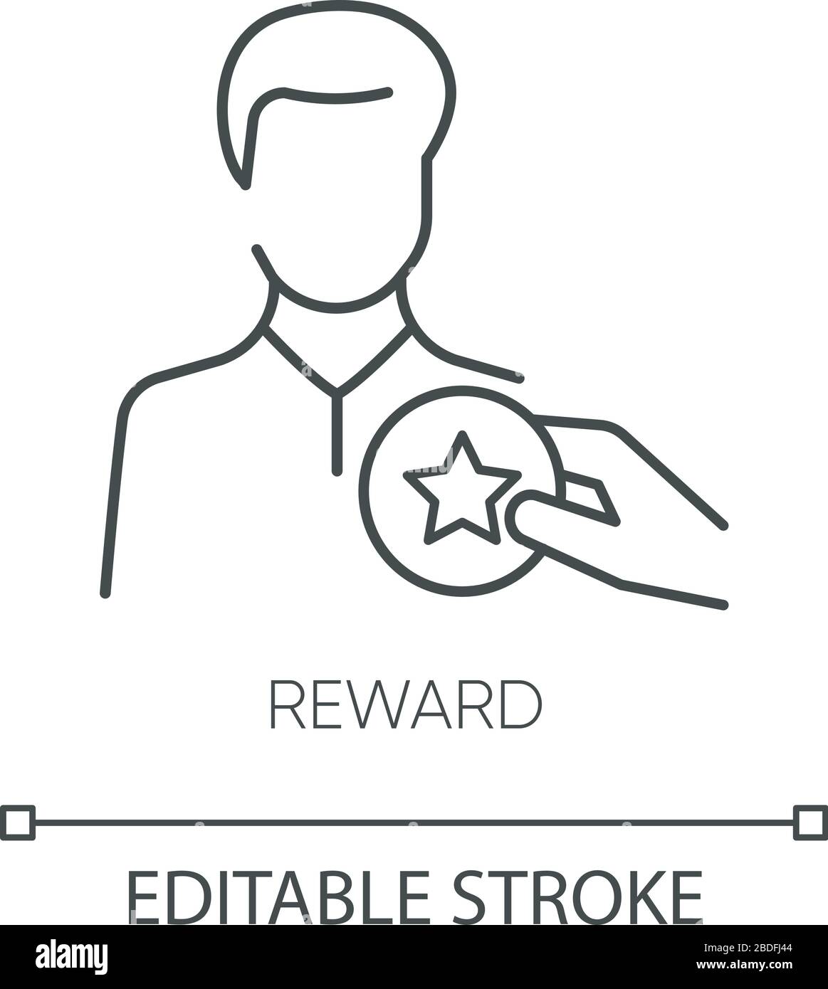 Reward pixel perfect linear icon. Thin line customizable illustration ...