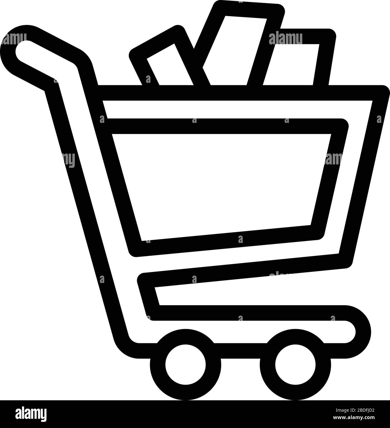 Full mall shop cart icon, outline style Stock Vector Image & Art - Alamy