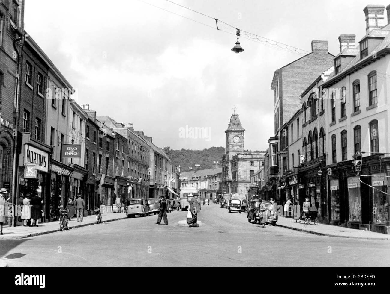 Welshpool, Broad Street c1955 Stock Photo - Alamy