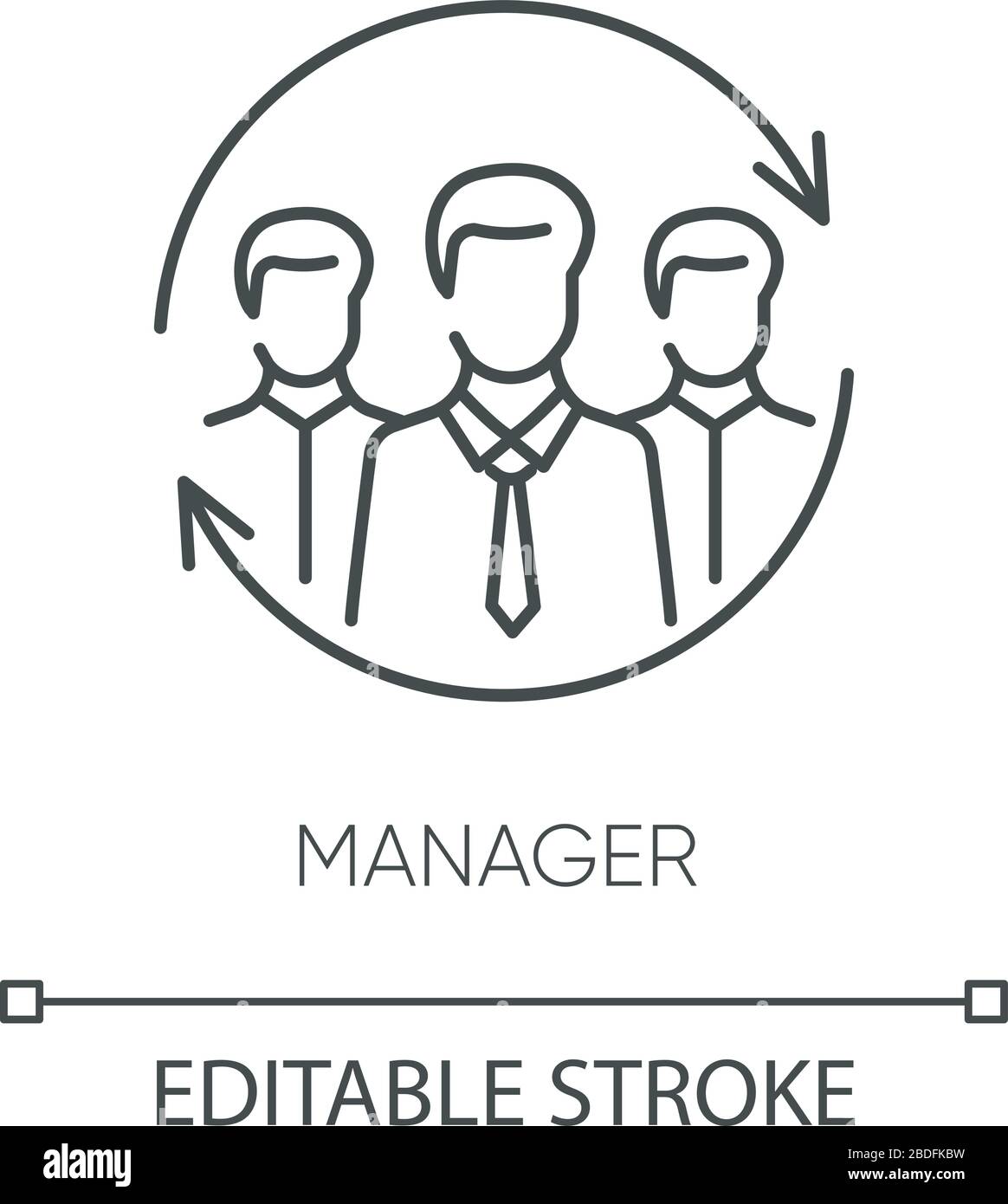 Manager pixel perfect linear icon. Thin line customizable illustration ...