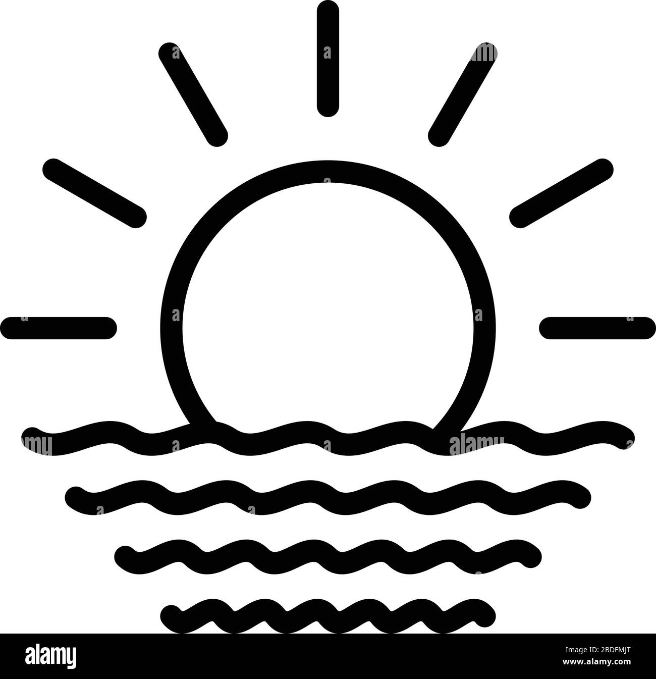 Ocean sunrise icon, outline style Stock Vector Image & Art - Alamy