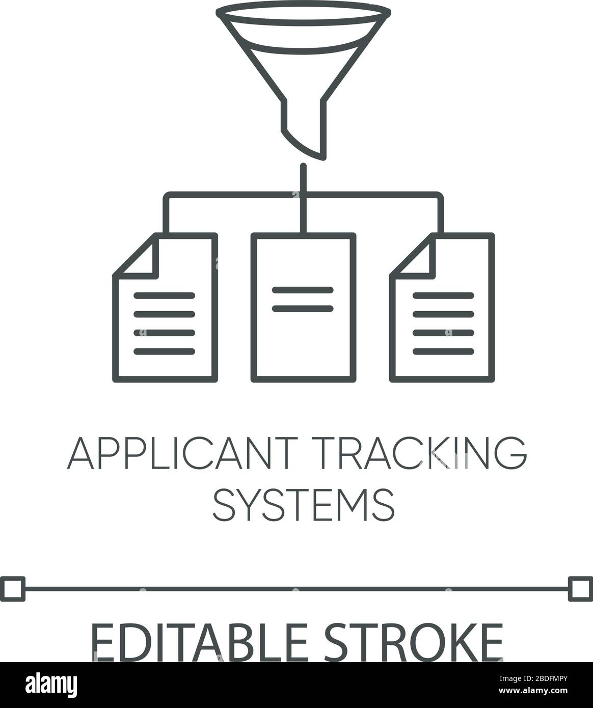Applicant tracking system pixel perfect linear icon. Thin line ...