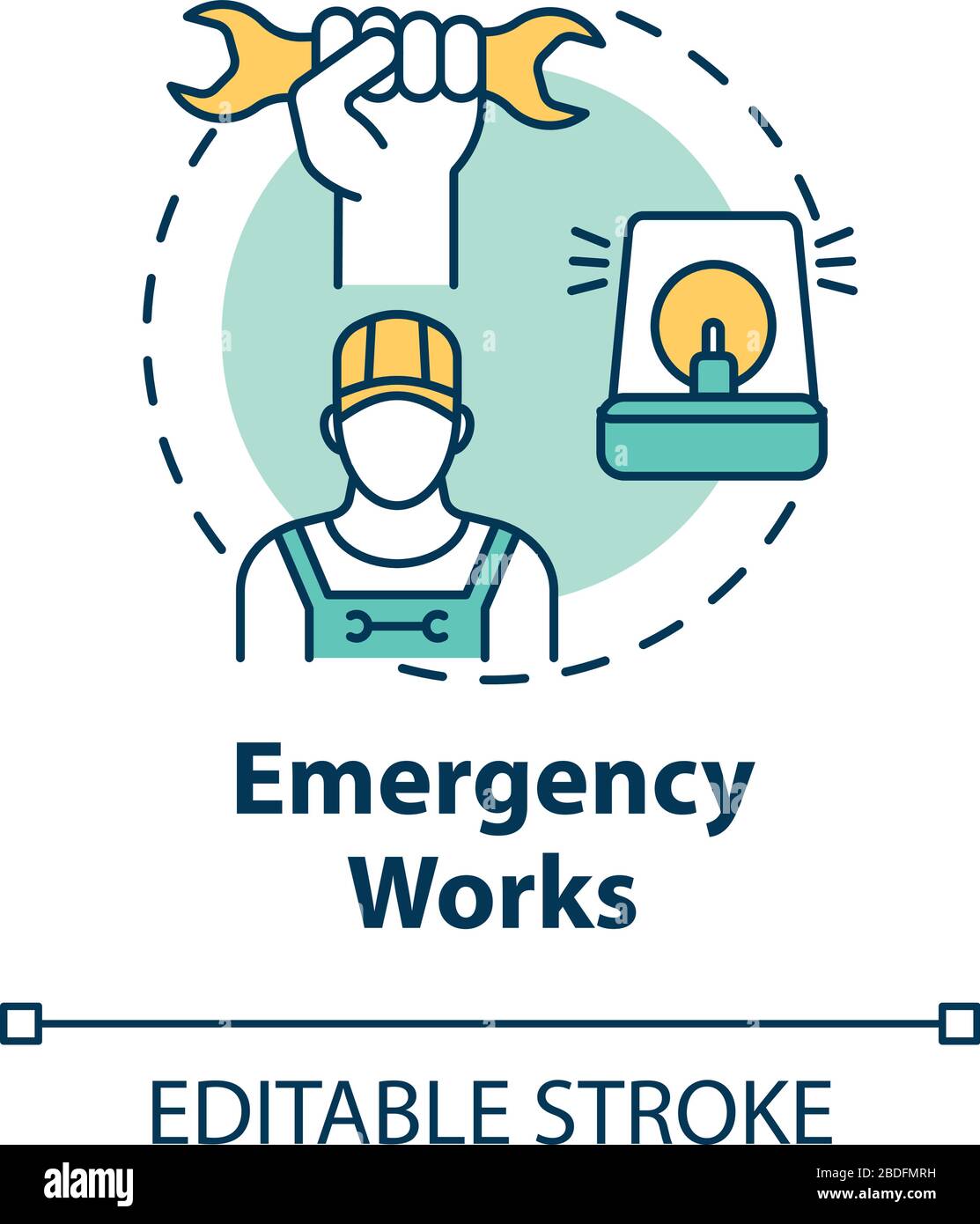 Emergency work concept icon. Urgent repair. Mechanical maintenance. Fix ...