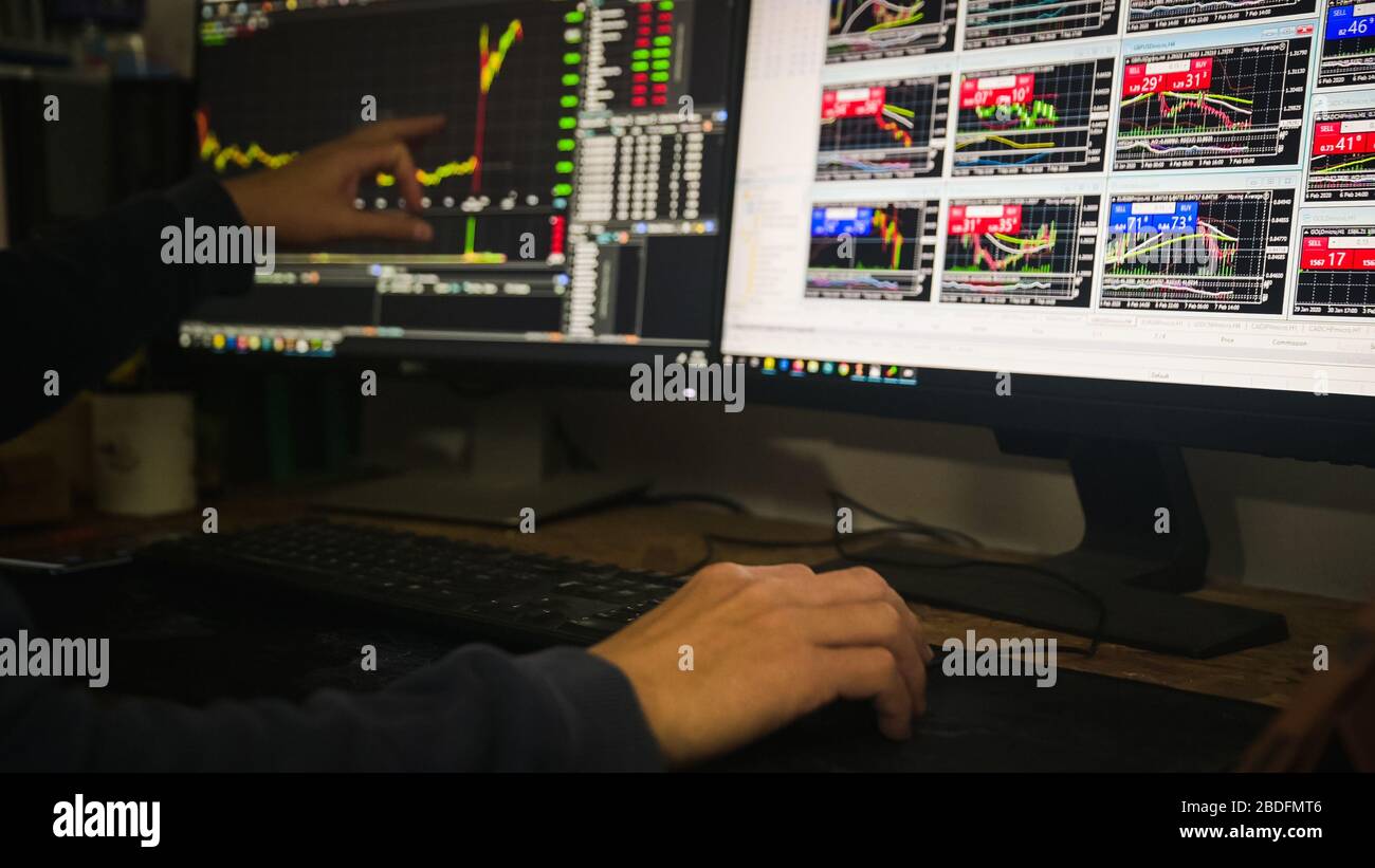 Stock market chart monitor hi-res stock photography and images - Alamy