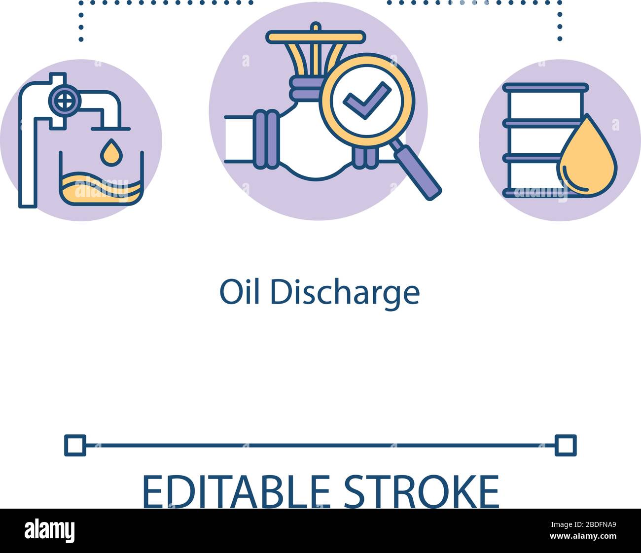 Oil discharge concept icon. Monitoring boat pipeline. Gasoline in pipes ...