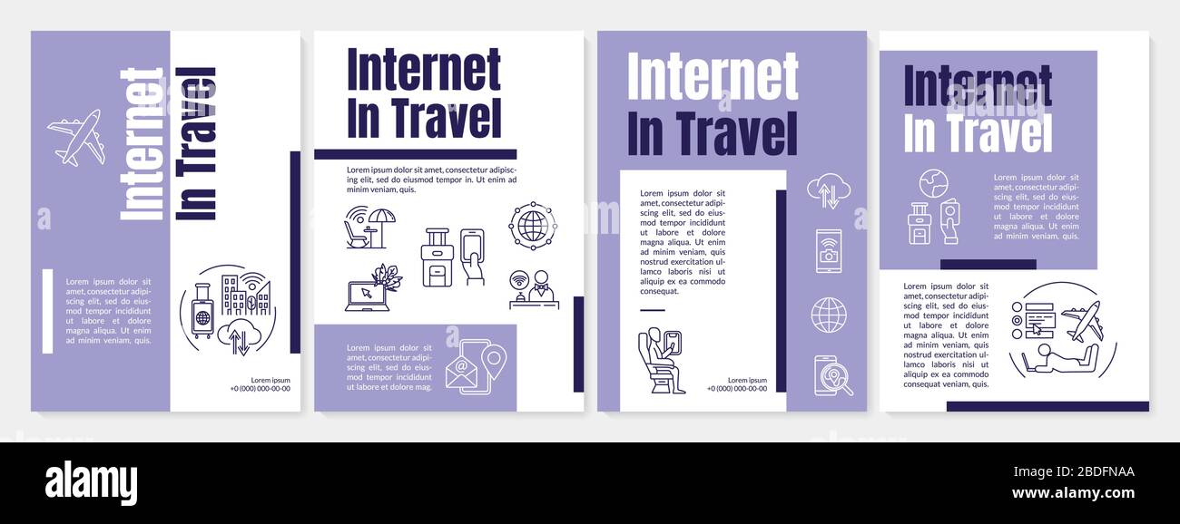 Internet in travel, Wi-fi brochure template. Online communication ...