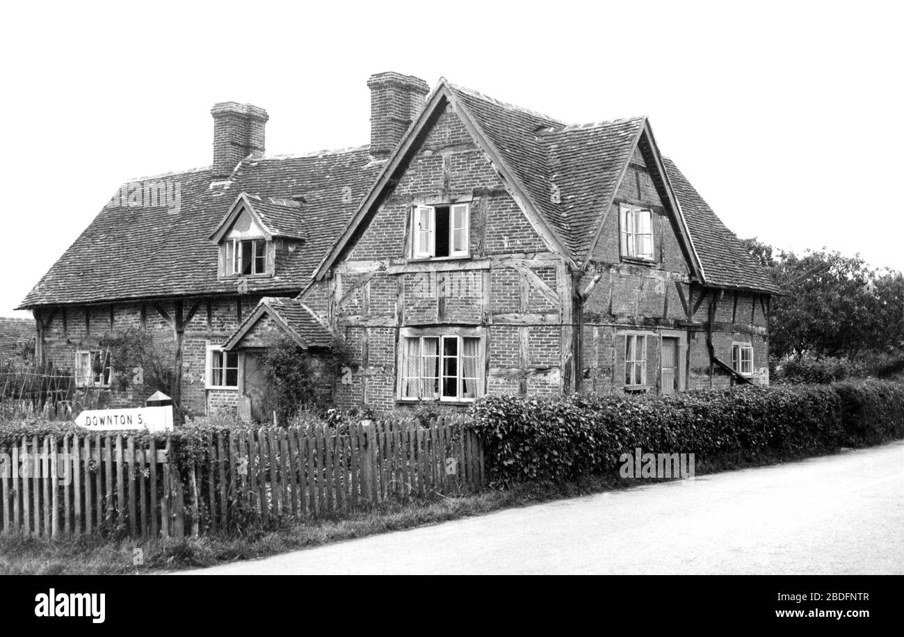 Whiteparish, Old Cottages c1955 Stock Photo - Alamy