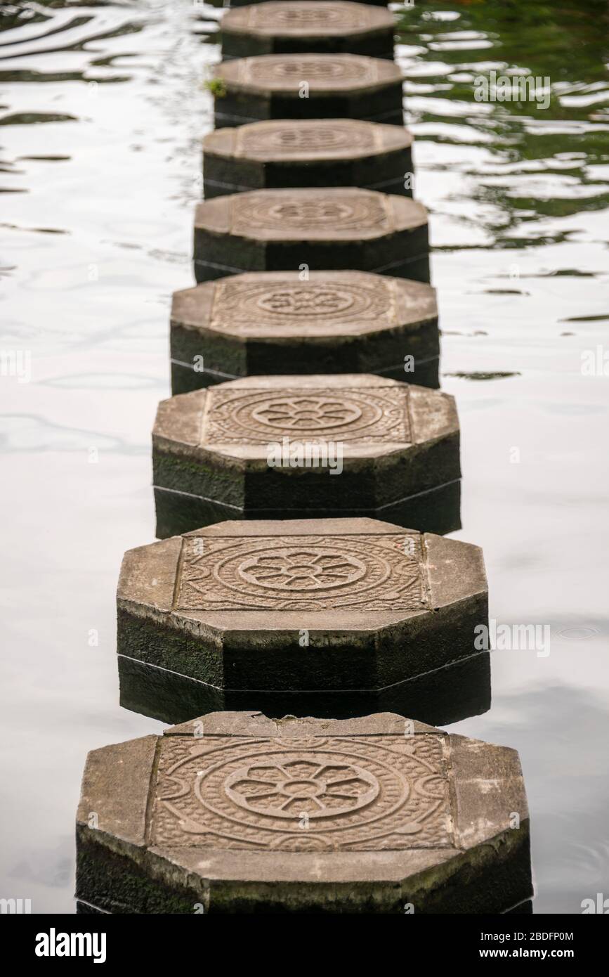 Garden pond water stepping stones hi-res stock photography and images ...