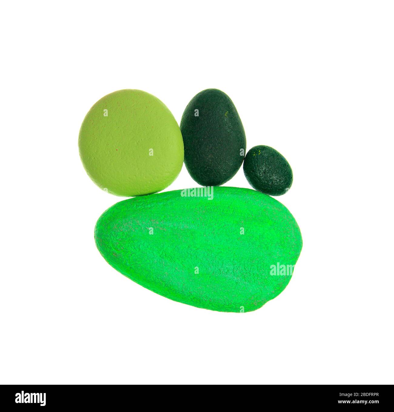 Group of green coloured stones isolated on a white backgroiund Stock ...