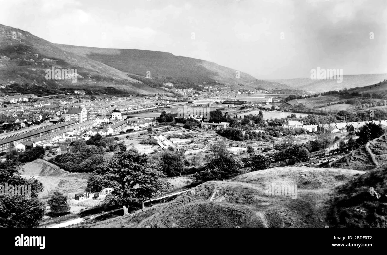 Treorchy, Rhondda Valley looking South c1955 Stock Photo - Alamy
