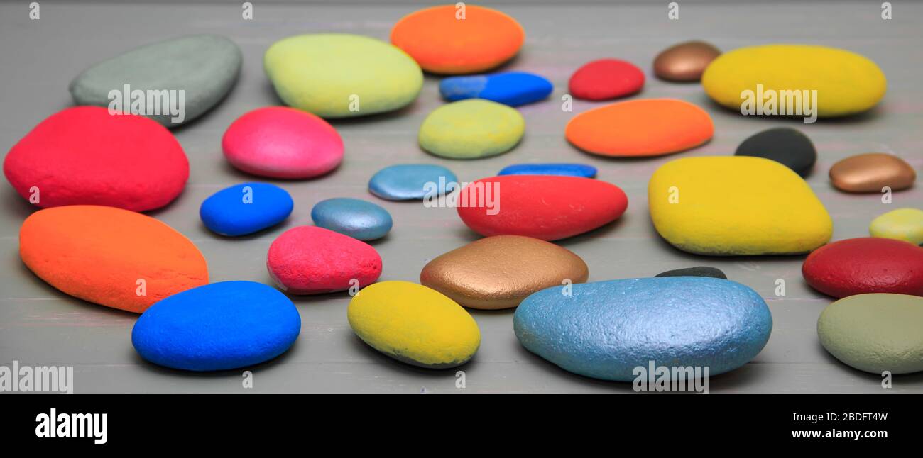 Multi coloured stones hi-res stock photography and images - Alamy