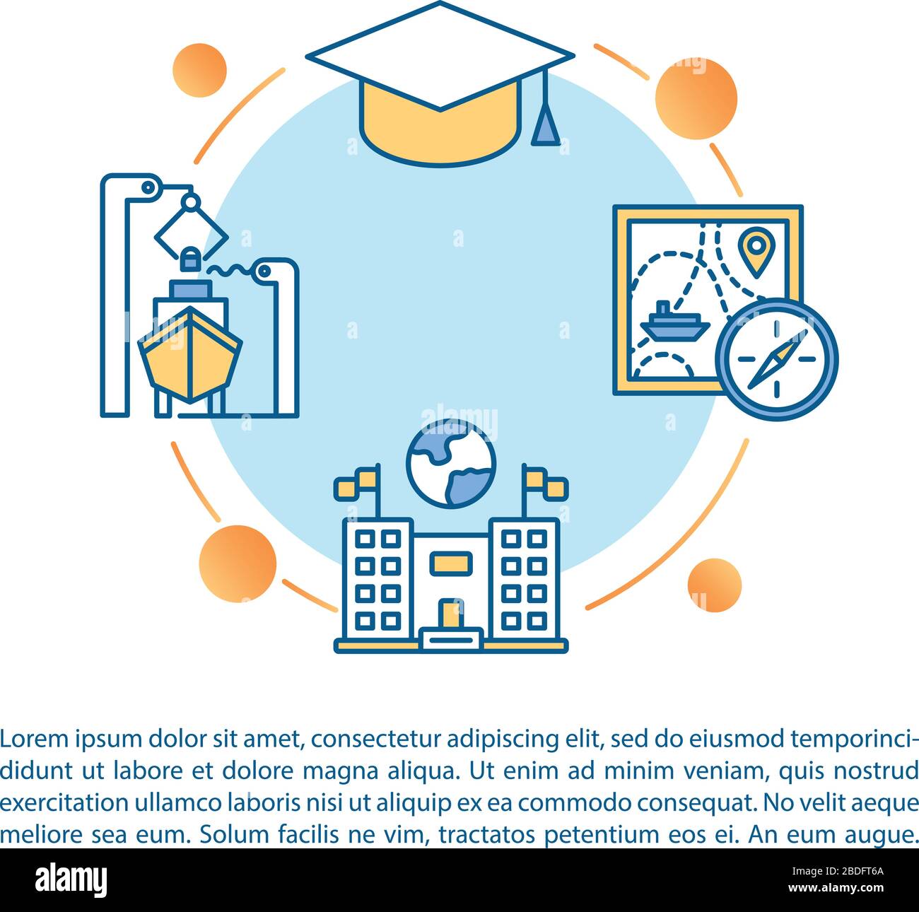 Maritime engineering education concept icon with text. Study for ...