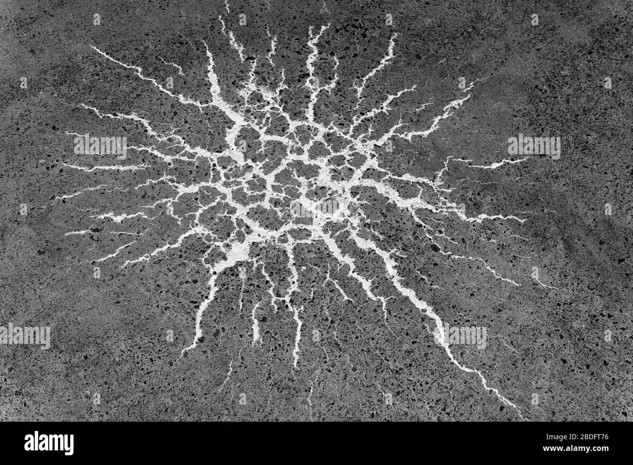 Inverted image of fracture and crack marks on asphalt road Stock Photo ...