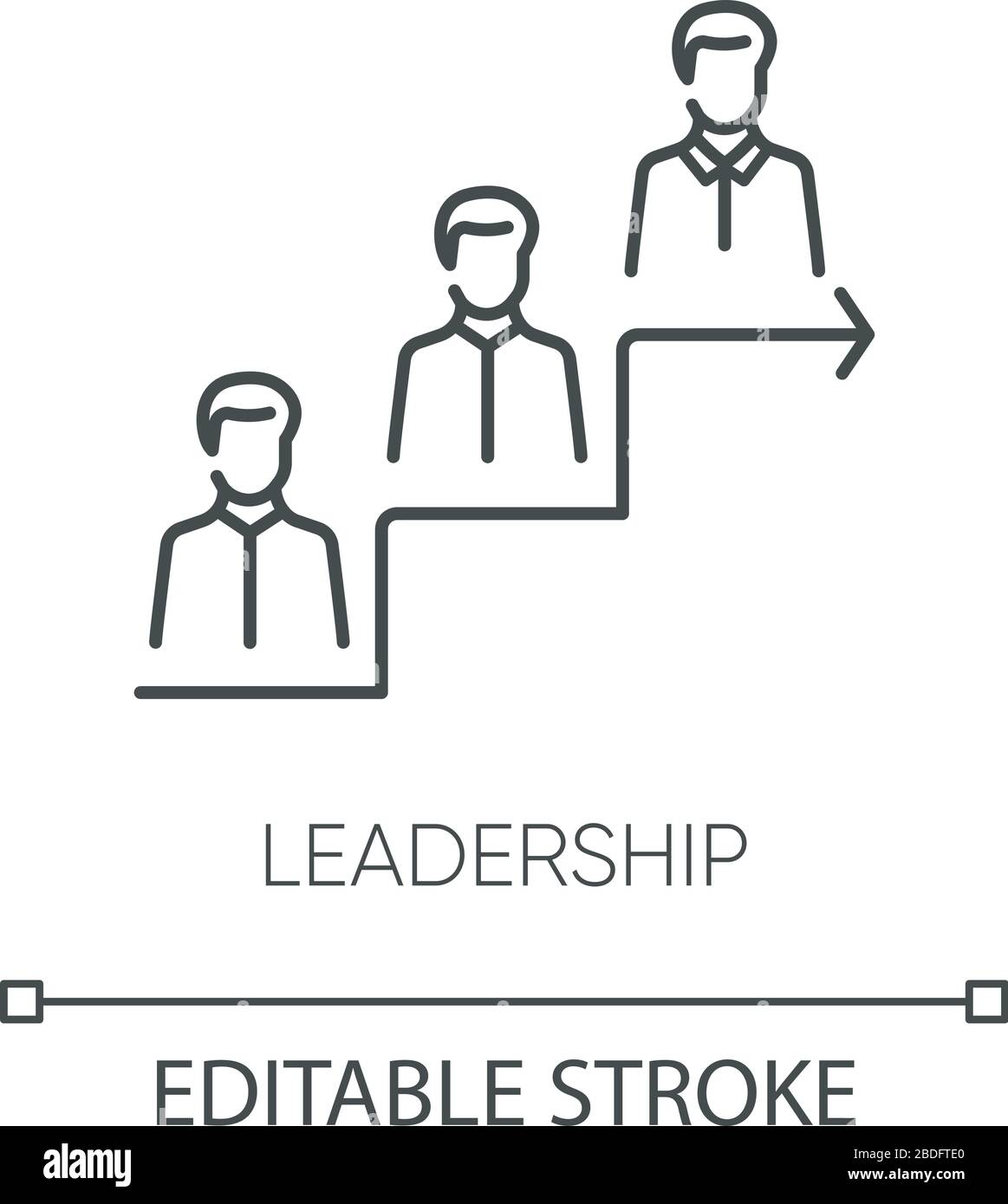 Leadership pixel perfect linear icon. Thin line customizable ...