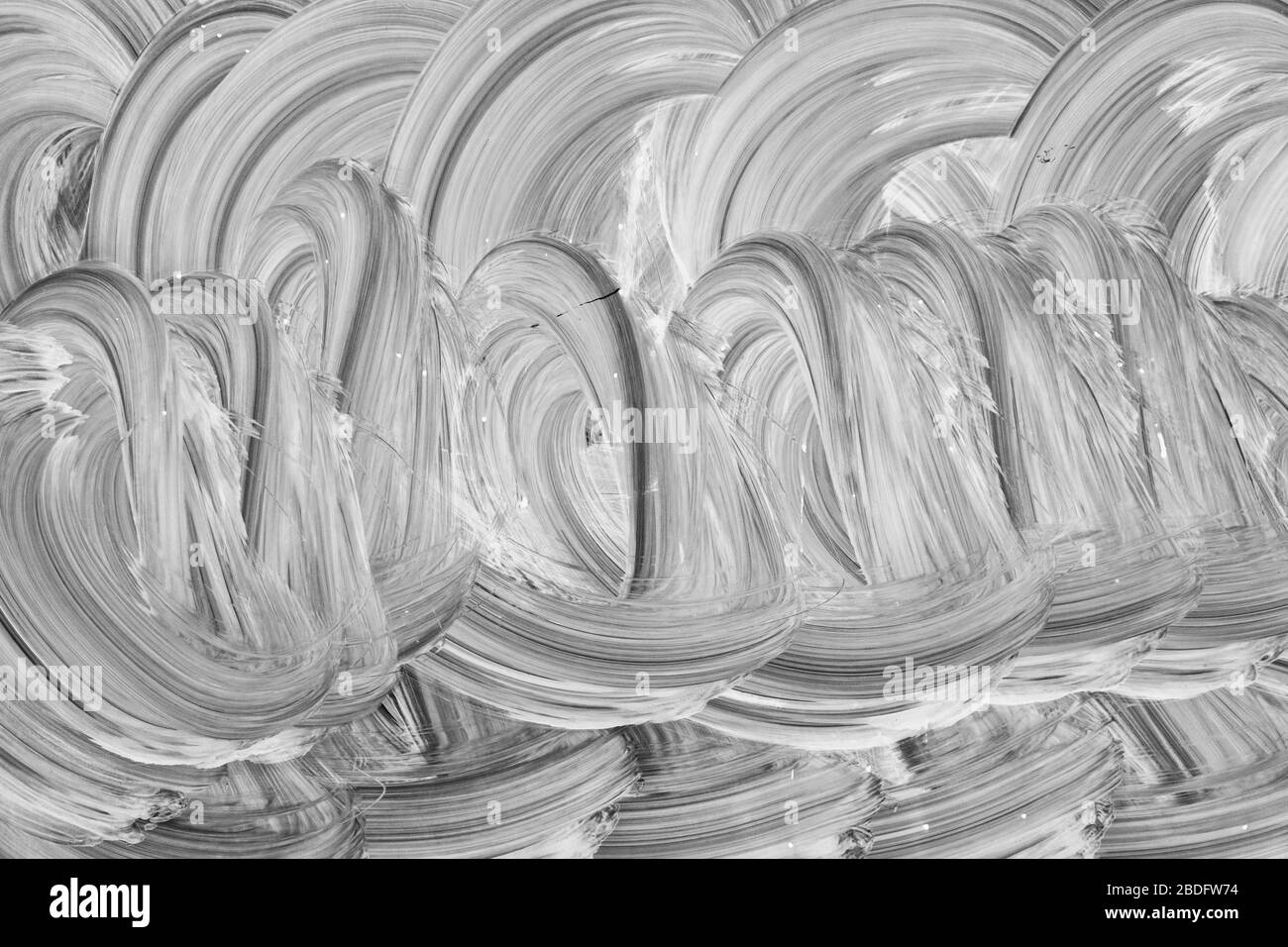 Paint and brush strokes covering glass, surface pattern close up Stock ...