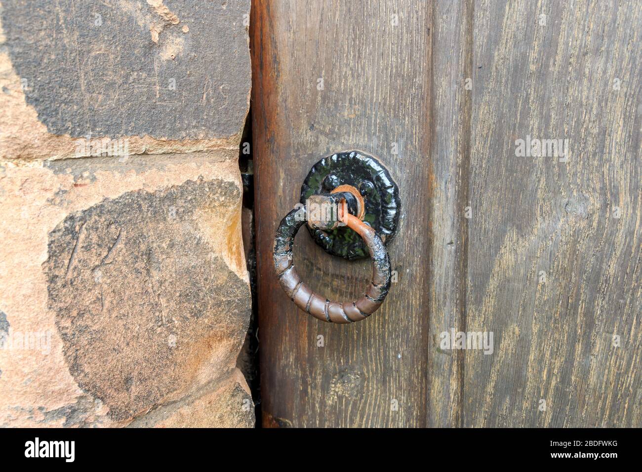 close up on an old metal door handle Stock Photo - Alamy