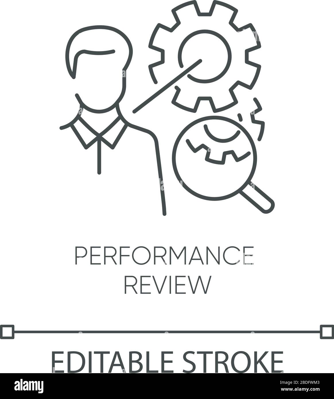 Performance review pixel perfect linear icon. Thin line customizable ...