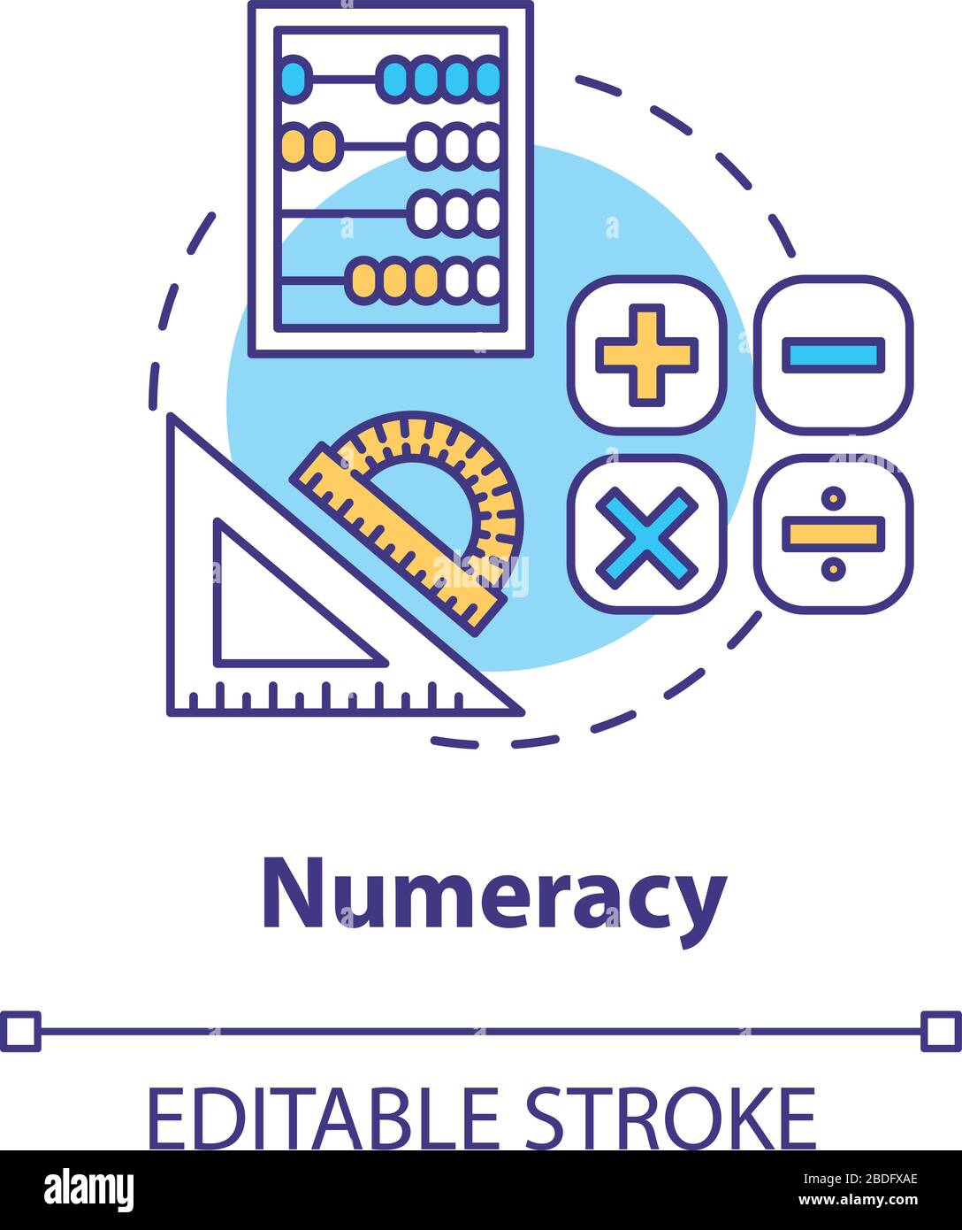 Numeracy concept icon. Mathematical calculations. Ability to operate ... Numeracy concept icon. Mathematical calculations. Ability to operate ...